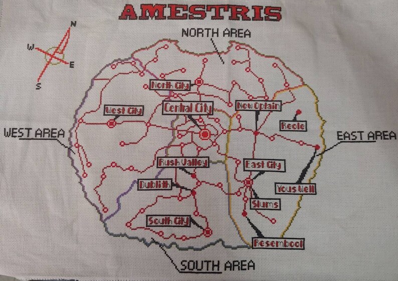 Amestris Map Cross Stitch Pattern From Fullmetal Alchemist - Etsy