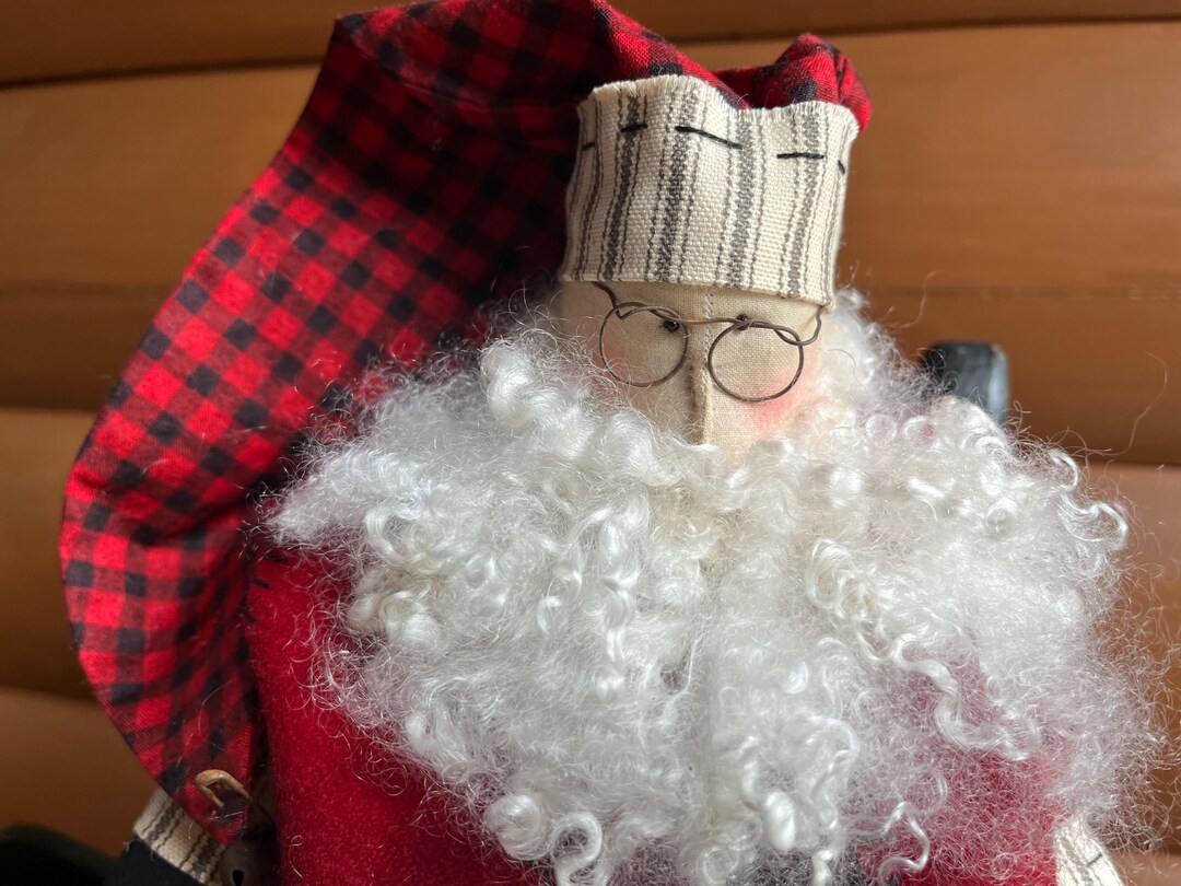 Olde World Santa-handmade Santa Doll in His Chair-primitive Artist ...