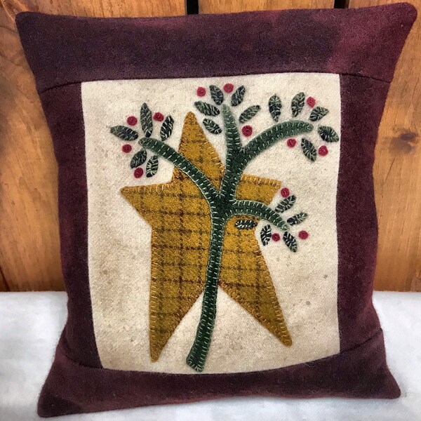 Wool Applique Pillow - Etsy