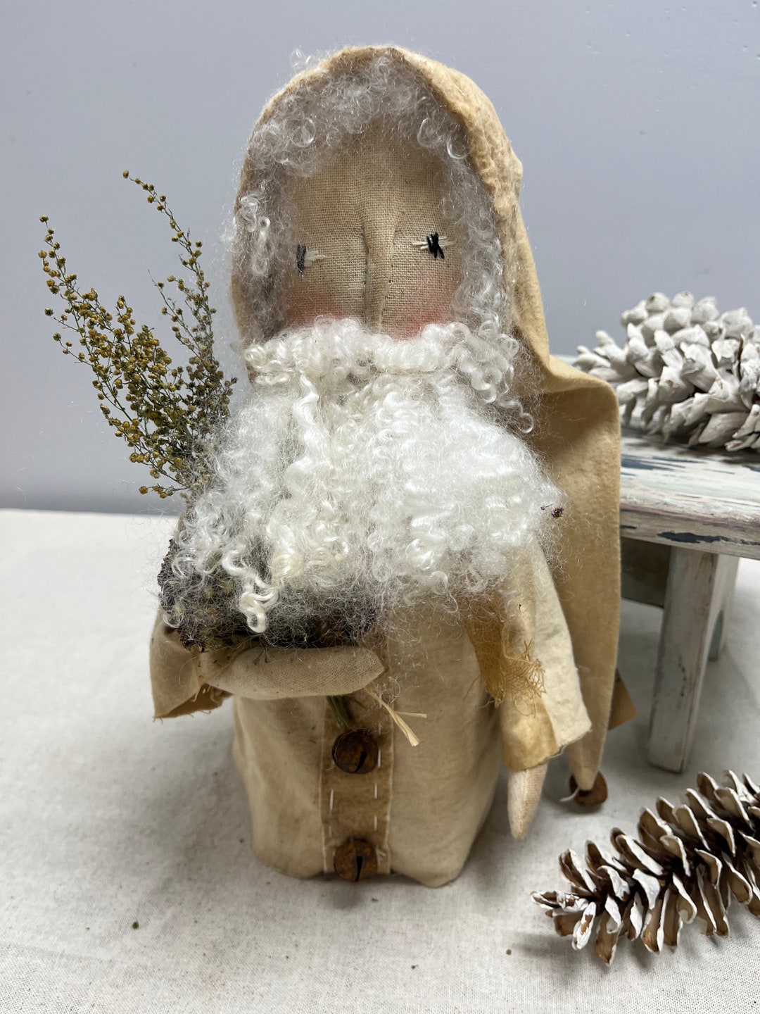 Handmade Primitive Simple Stump Santa Primitive Christmas - Etsy