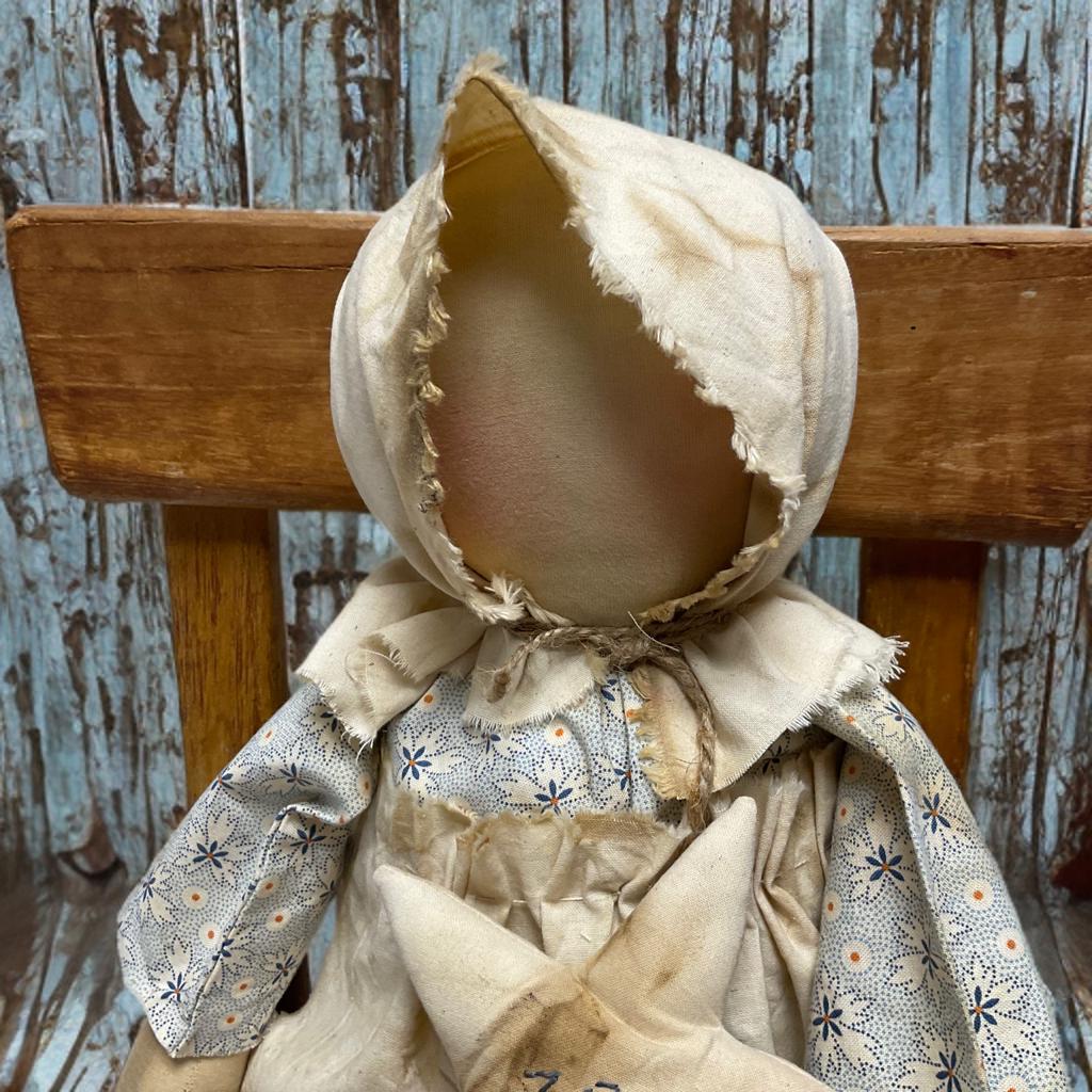 Grungy Prim Prairie Doll - Faceless Doll With Her Star-handmade ...