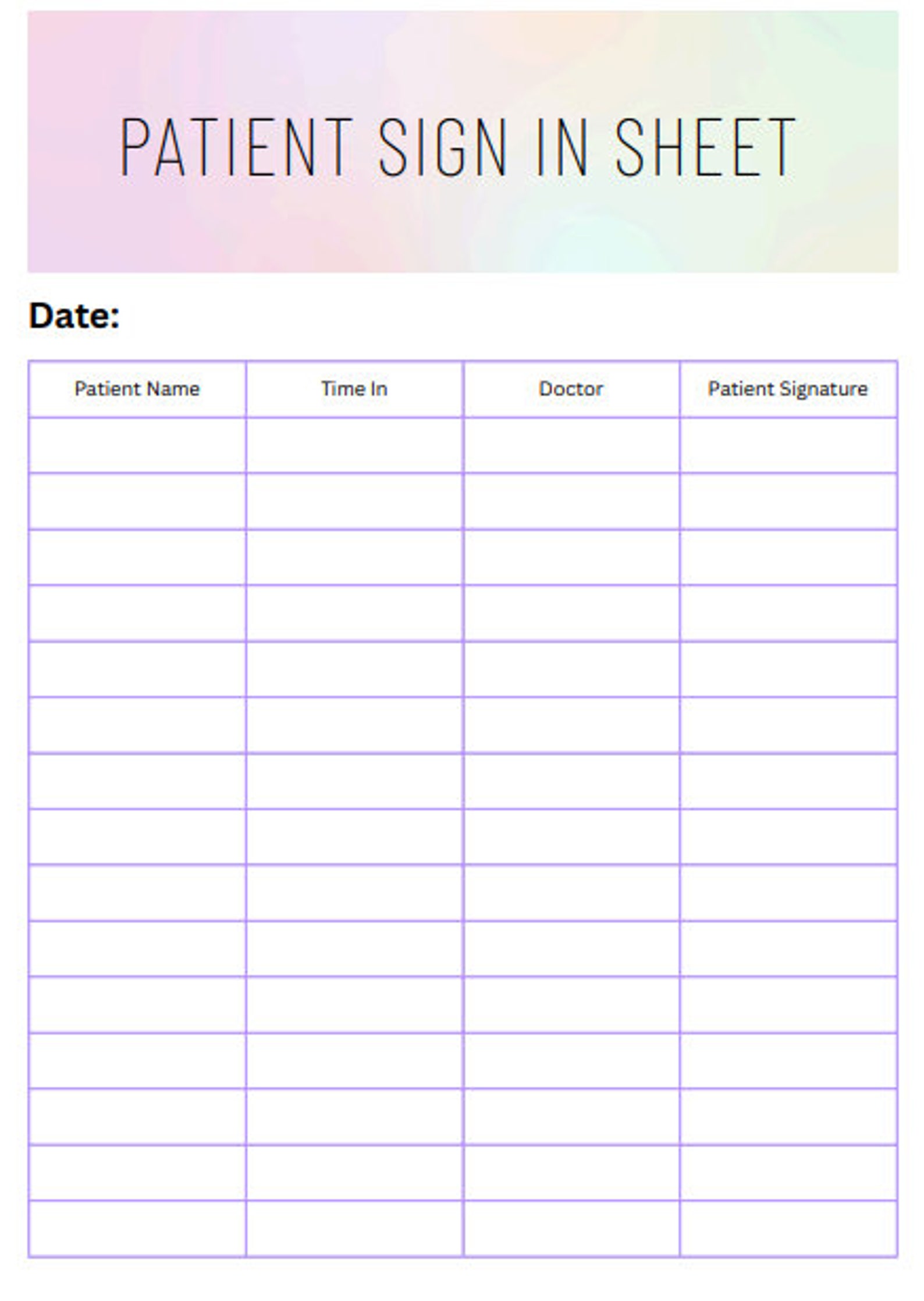 Patient Sign in Sheet Bundle - Etsy