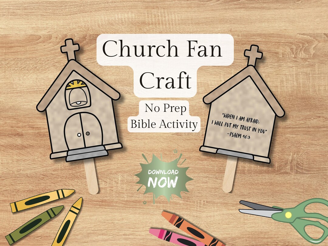 Christian Church Fan Craft | Printable Bible Activity for Kids | Sunday ...