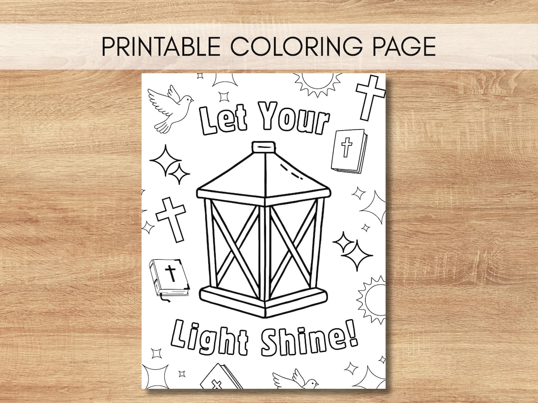 Christian Coloring Page - "let Your Light Shine" Bible Activity (PDF ...