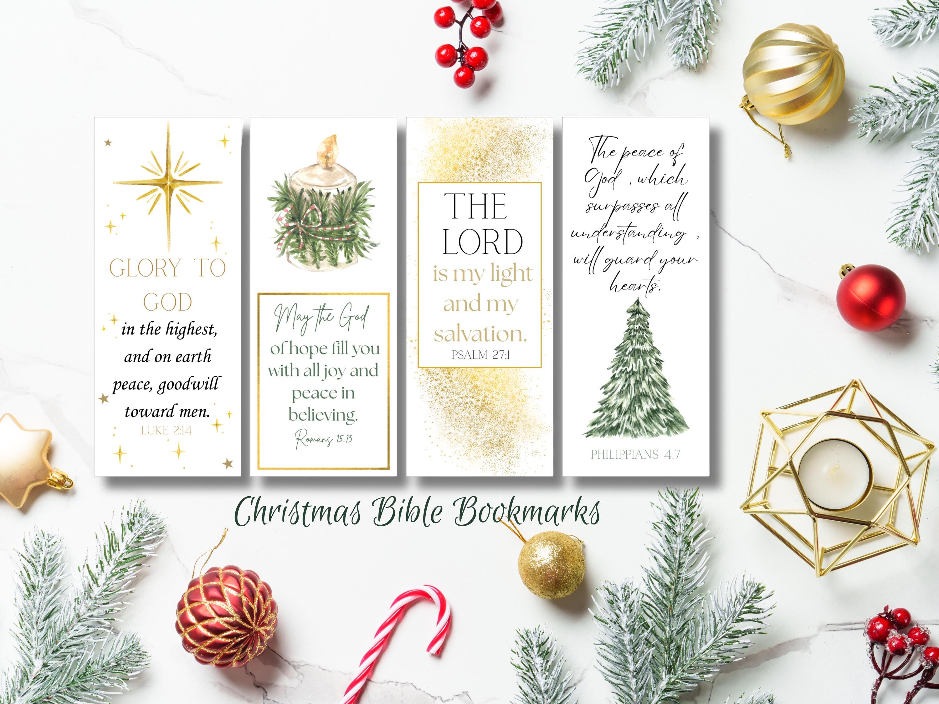 Christmas Bible Bookmarks – Printable Christian Bookmark Set, Scripture ...