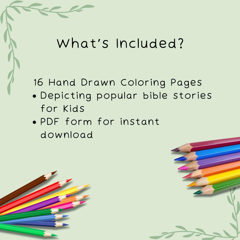 Bible Coloring Pages for Kids: Sunday School Christian Activity (PDF ...
