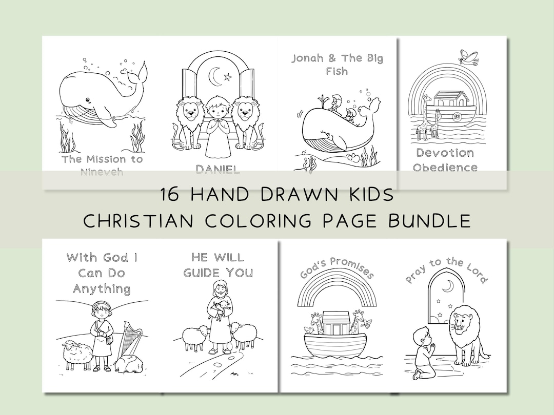 Bible Coloring Pages for Kids: Sunday School Christian Activity (PDF ...
