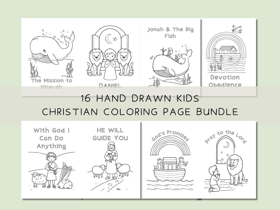 Bible Coloring Pages for Kids: Sunday School Christian Activity (PDF ...
