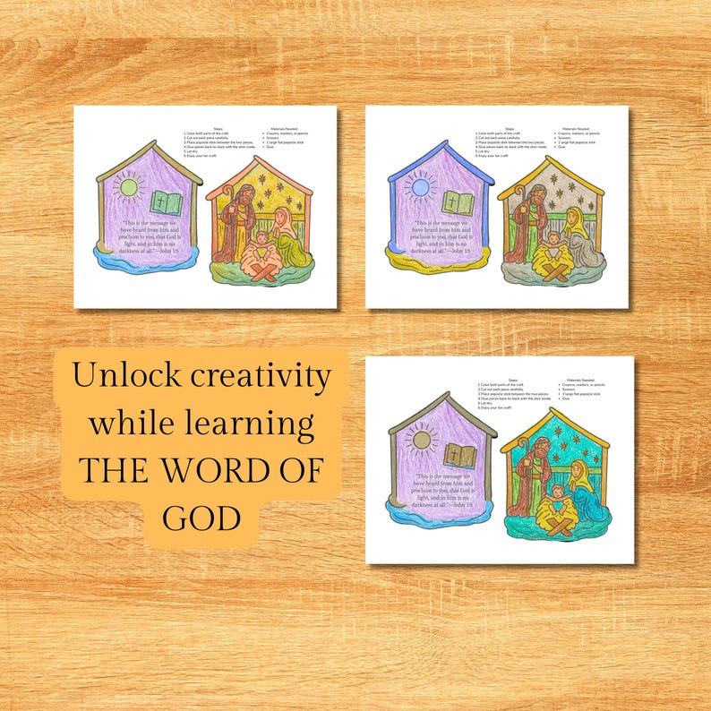 Nativity Scene Fan Craft Bible Lesson, Church Sunday School Lesson, DIY ...