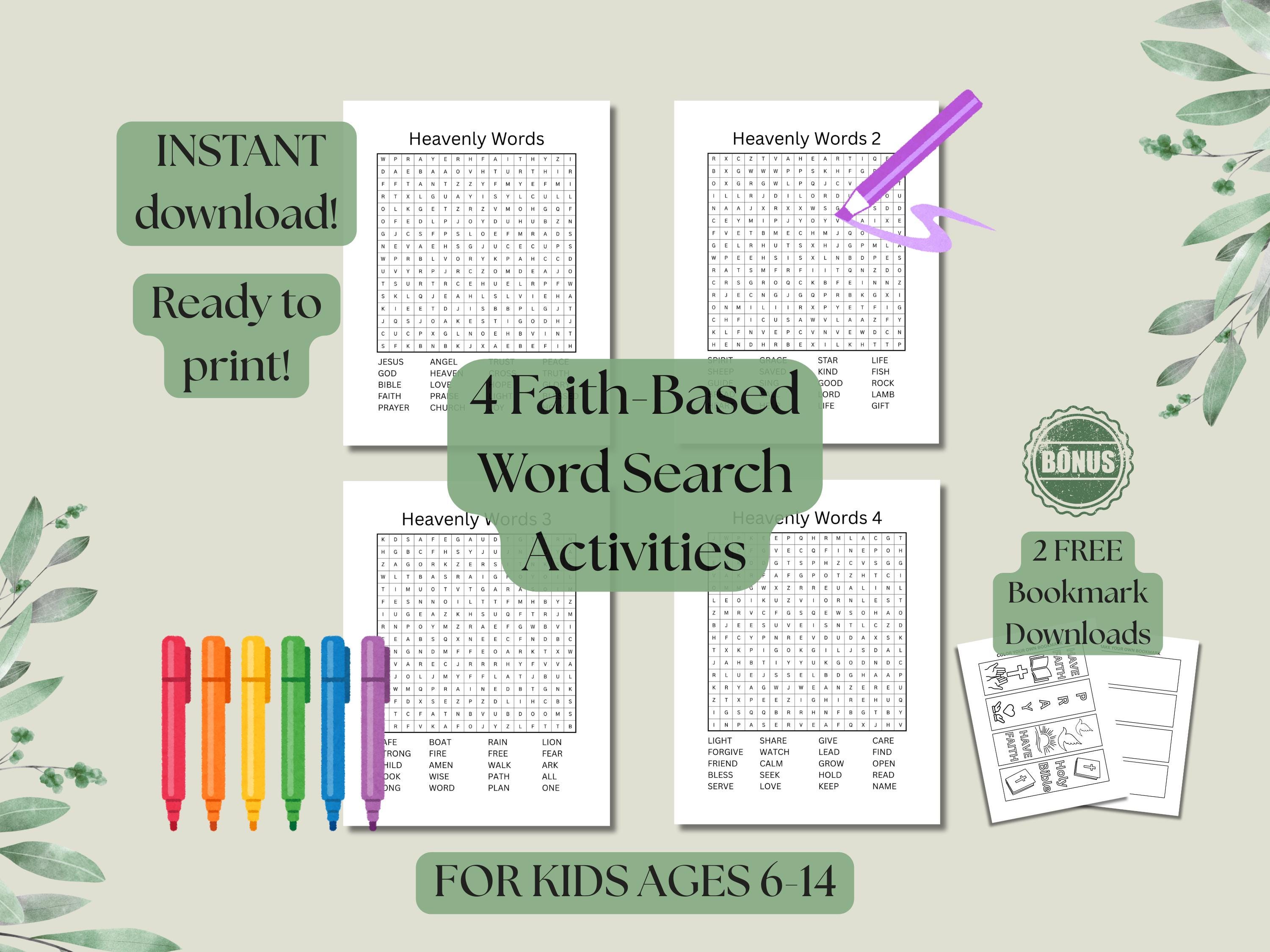 Christian-based Word Search Printable Activity | Vbs/church Instant ...