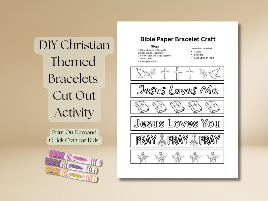Printable Bible Bracelet Craft for Kids, Easy Cut Out Activity, DIY ...