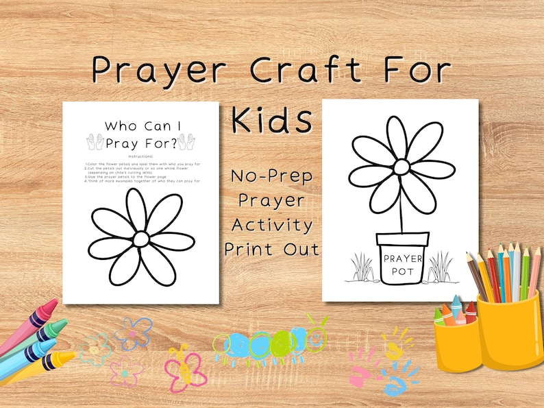 Christian Prayer Blank Flower Craft: Printable Bible Activity (PDF ...