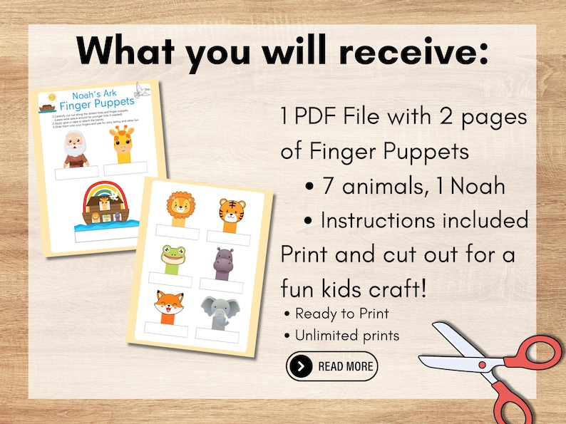 Noah’s Ark Finger Puppets Printable | Kids Bible Christian Craft PDF ...