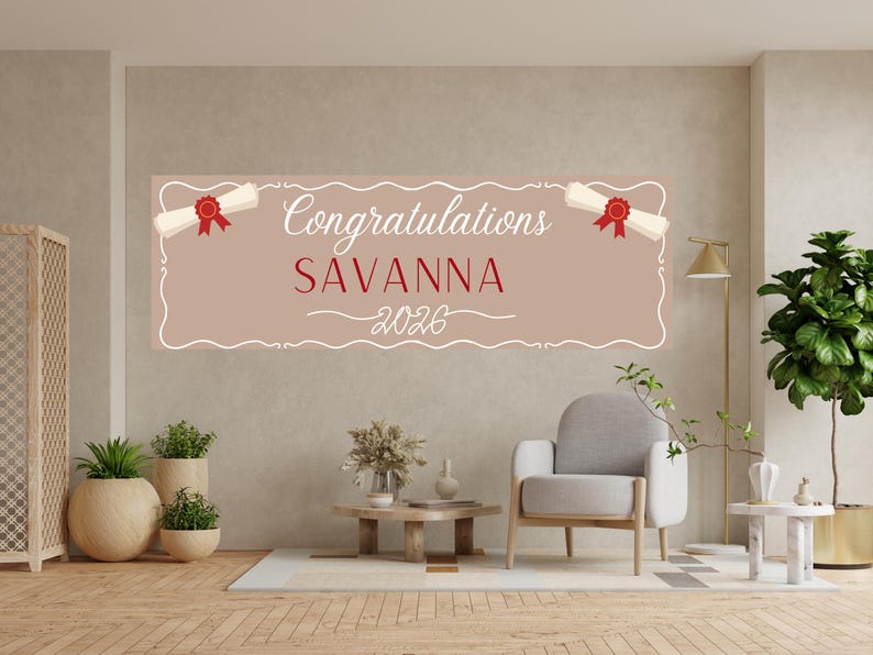 Custom Graduation Banner Printable, Personalized Graduation Sign, Class ...