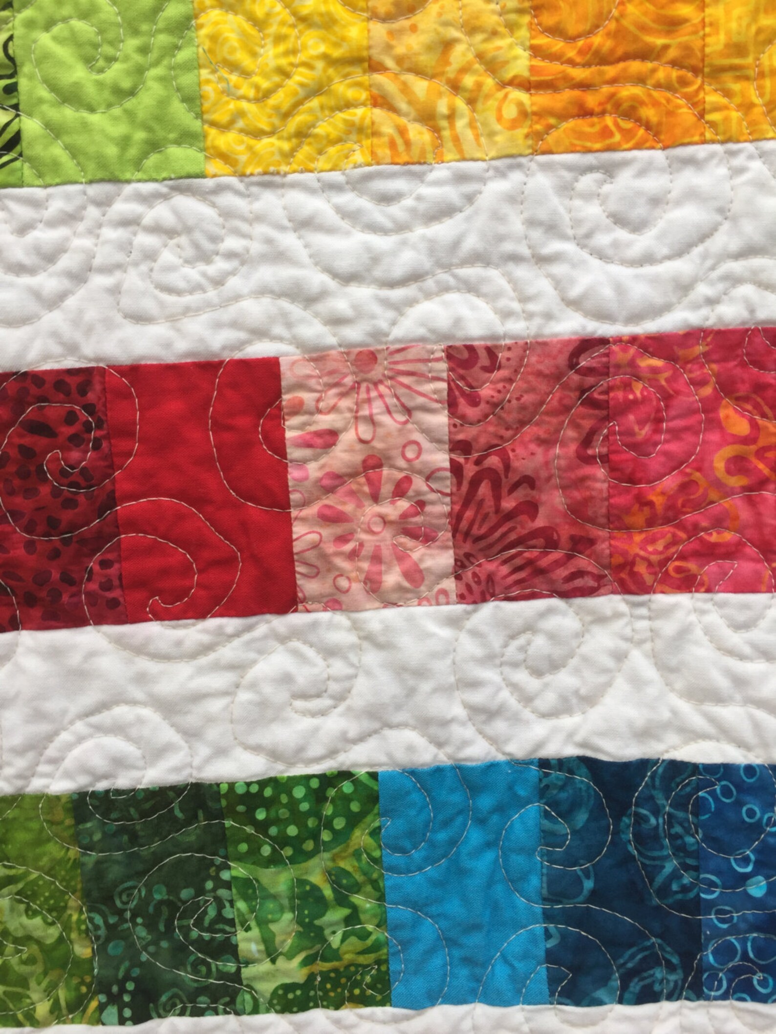 Modern Rainbow Art Quilt Handmade Quilt Throw Rainbow Stripe | Etsy