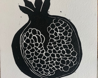 Pomegranate Block Printed Sew on Patch - Etsy