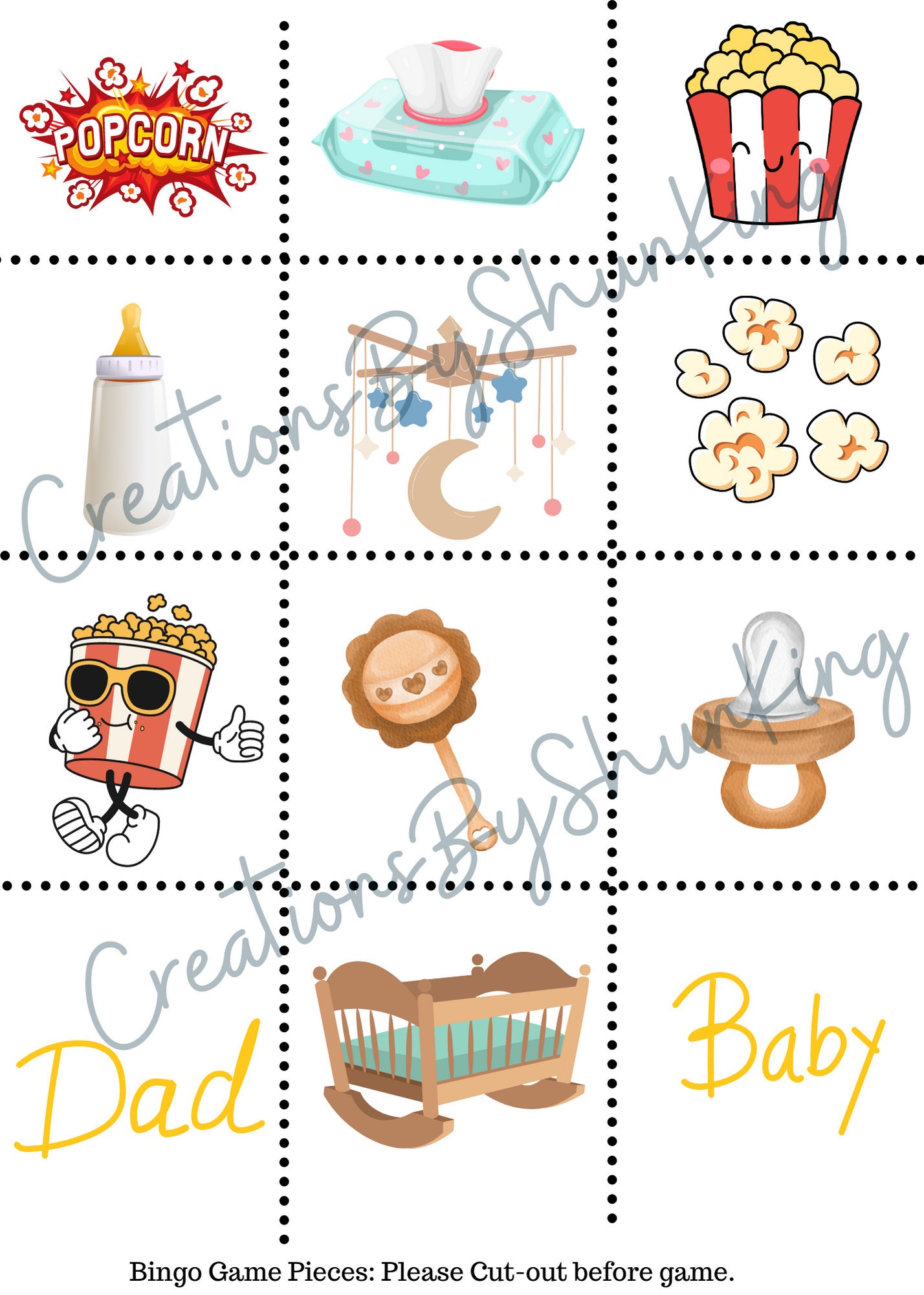 Ready to Pop Baby Shower Games/baby Boy/baby Girl/popcorn Bingo Games ...
