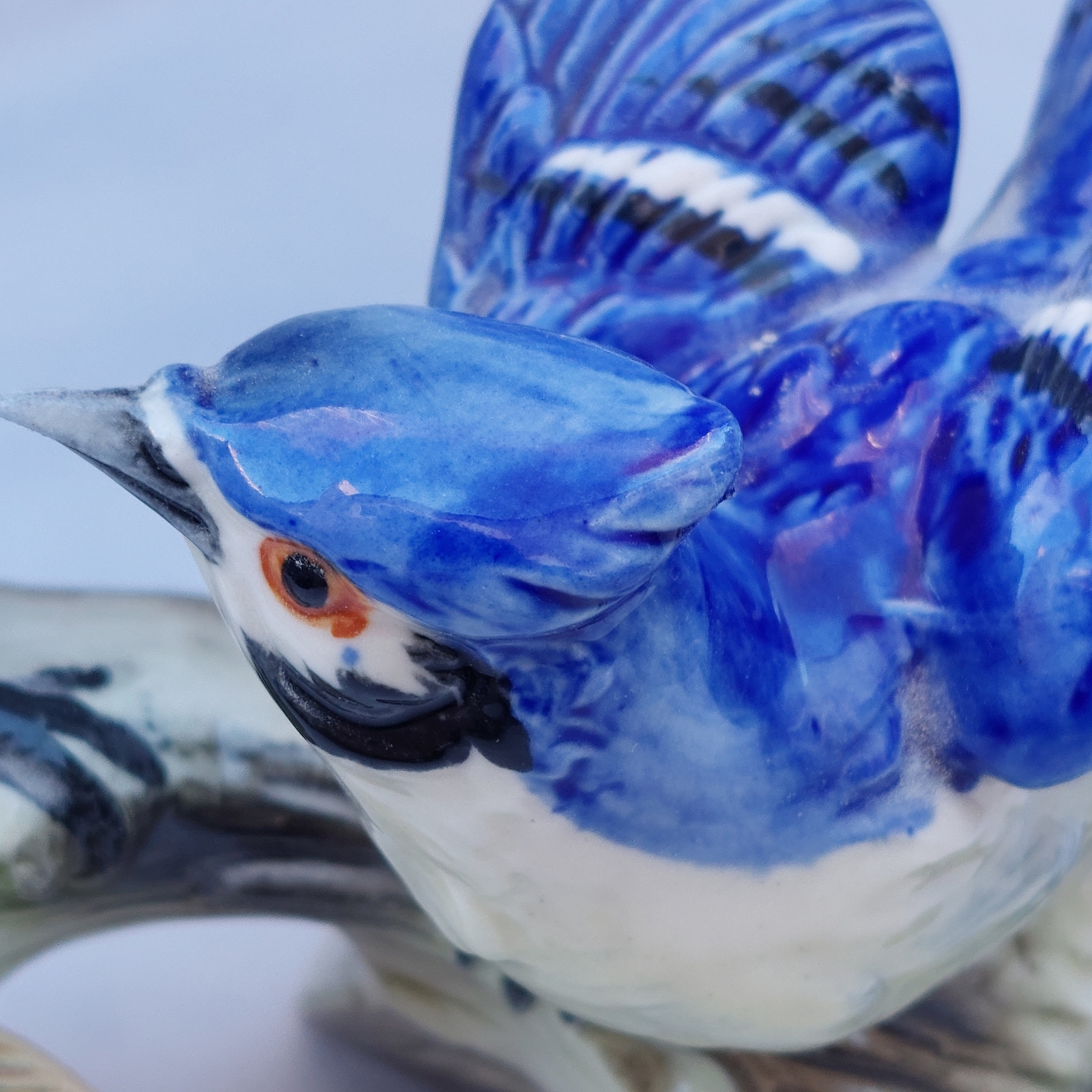 Vintage Ceramic Perched Pair of Blue Jays Bird Figurine by JSC MCM - Etsy