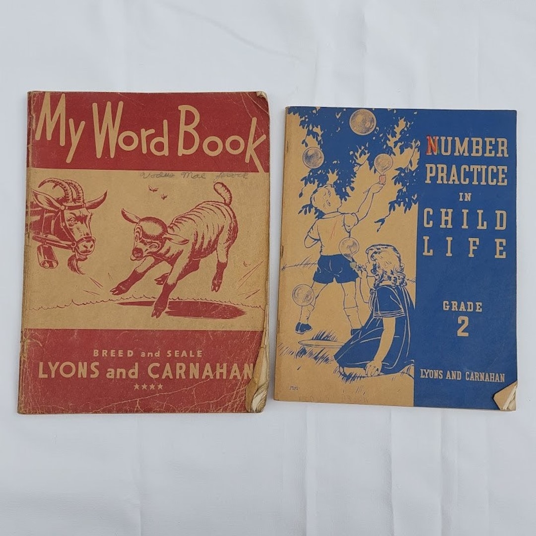 Vintage 1930s 1940s Vocabulary & Math Workbooks Set of 2 - Etsy