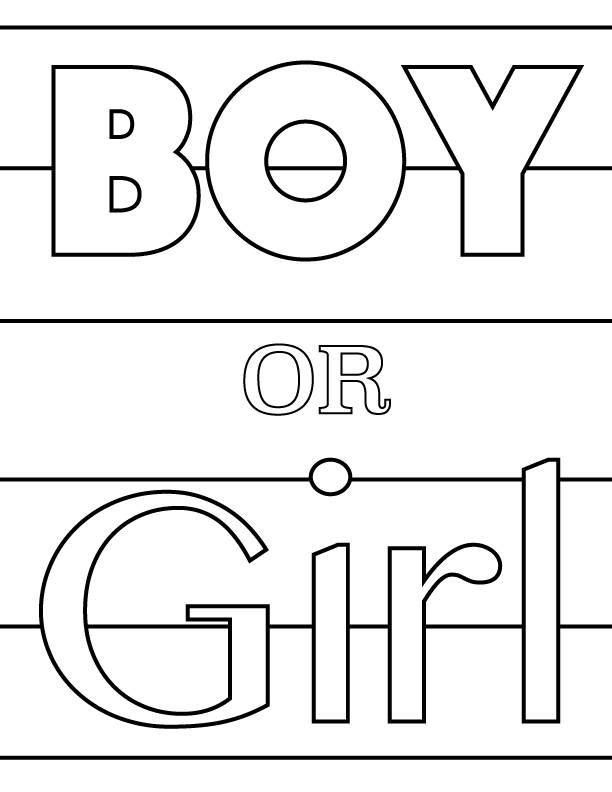 Gender Reveal Coloring Pages (4 Different Designs!) - Etsy