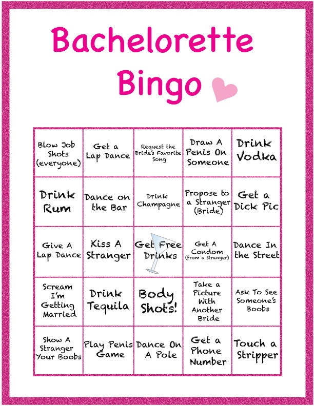 Bachelorette Bingo Bachelorette Party Game Etsy
