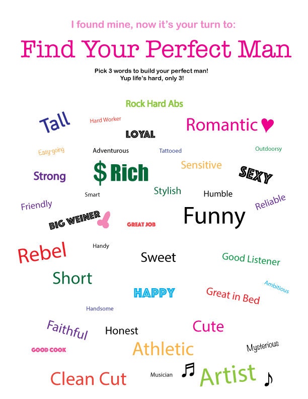 Find Your Perfect Man Bridal Shower Game - Etsy