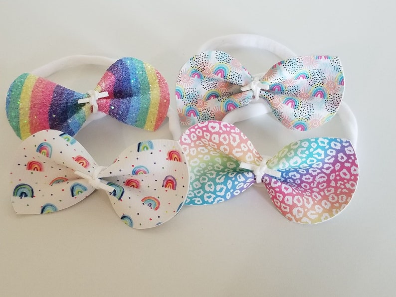 Rainbow Baby Bows - Etsy