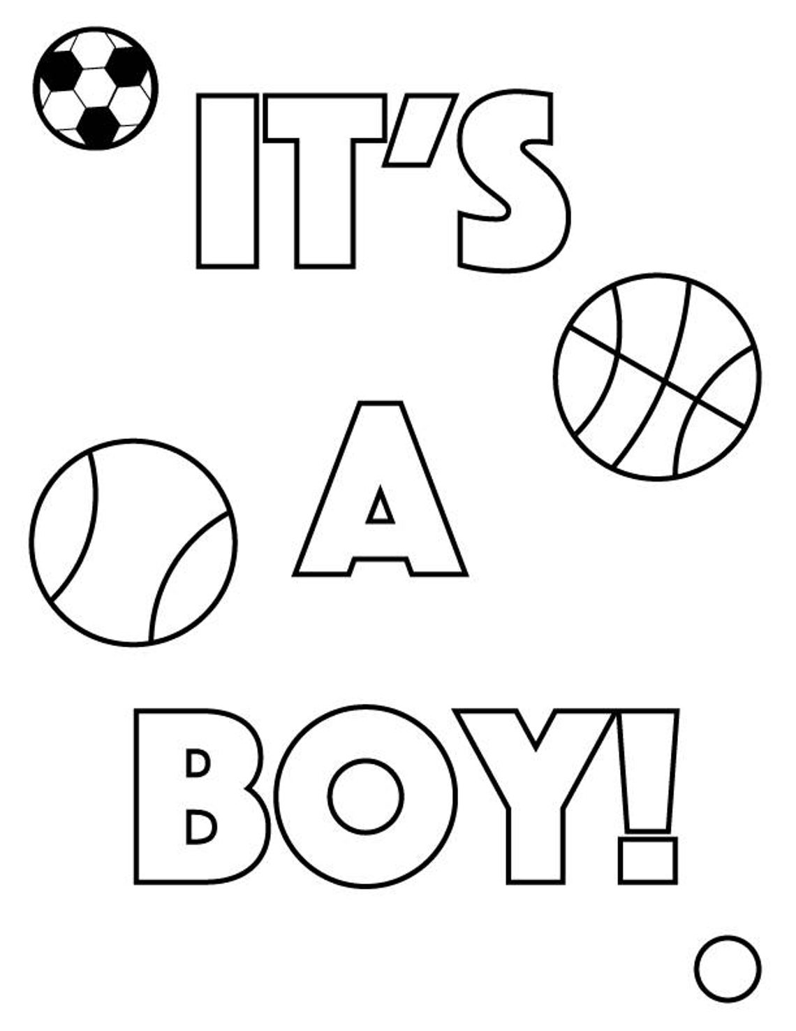 Gender Reveal Coloring Pages (4 Different Designs!) - Etsy