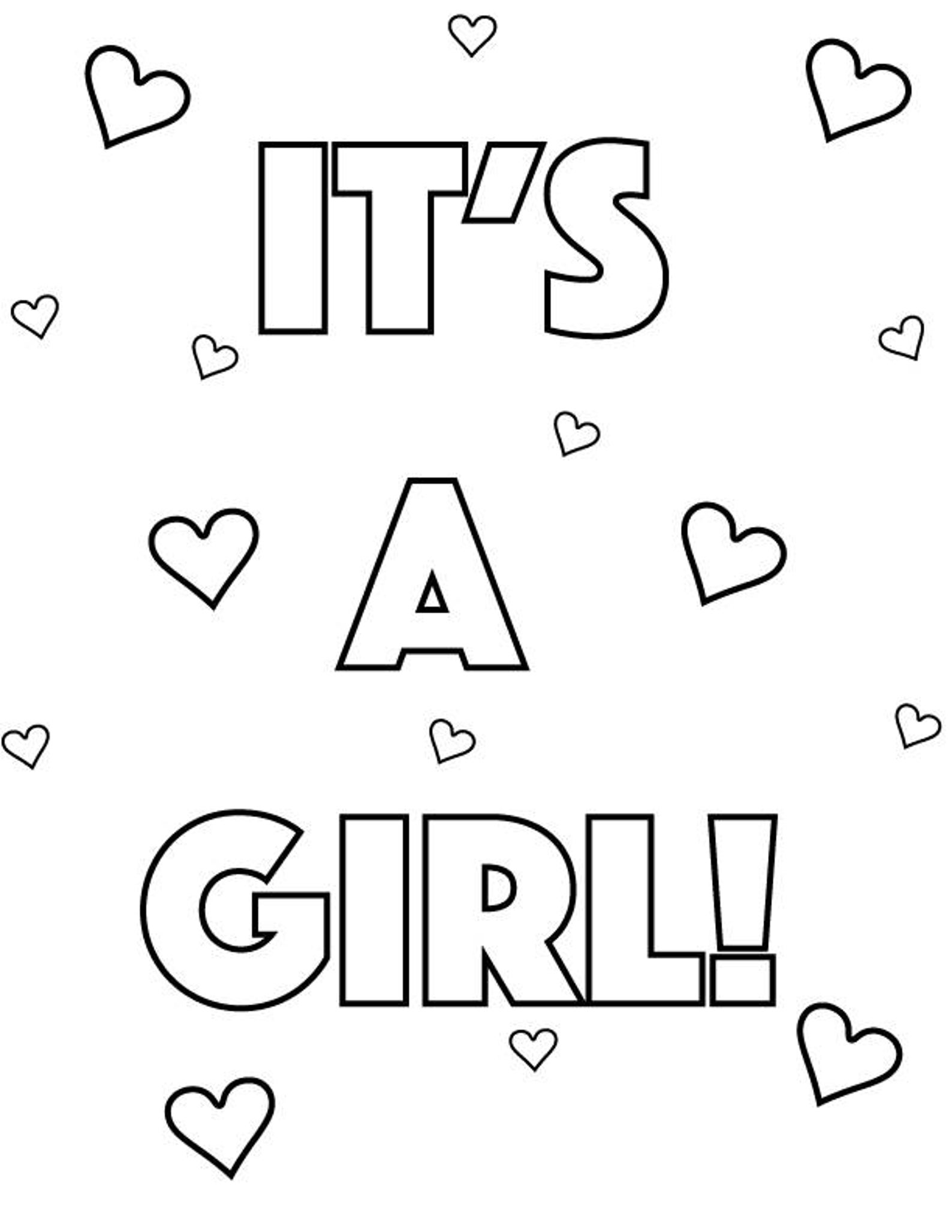 Gender Reveal Coloring Pages 4 Different Designs - Etsy