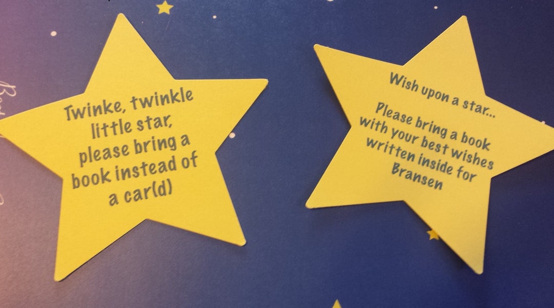 Customizable Little Star Invitation Insert - Etsy