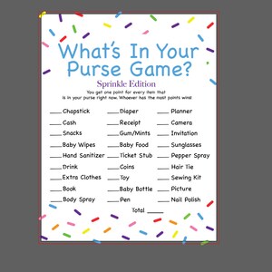 What's in Your Purse Baby Shower Game - Etsy