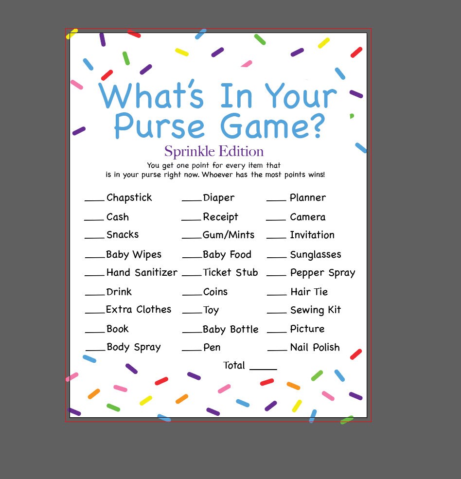 What's in Your Purse Baby Shower Game - Etsy