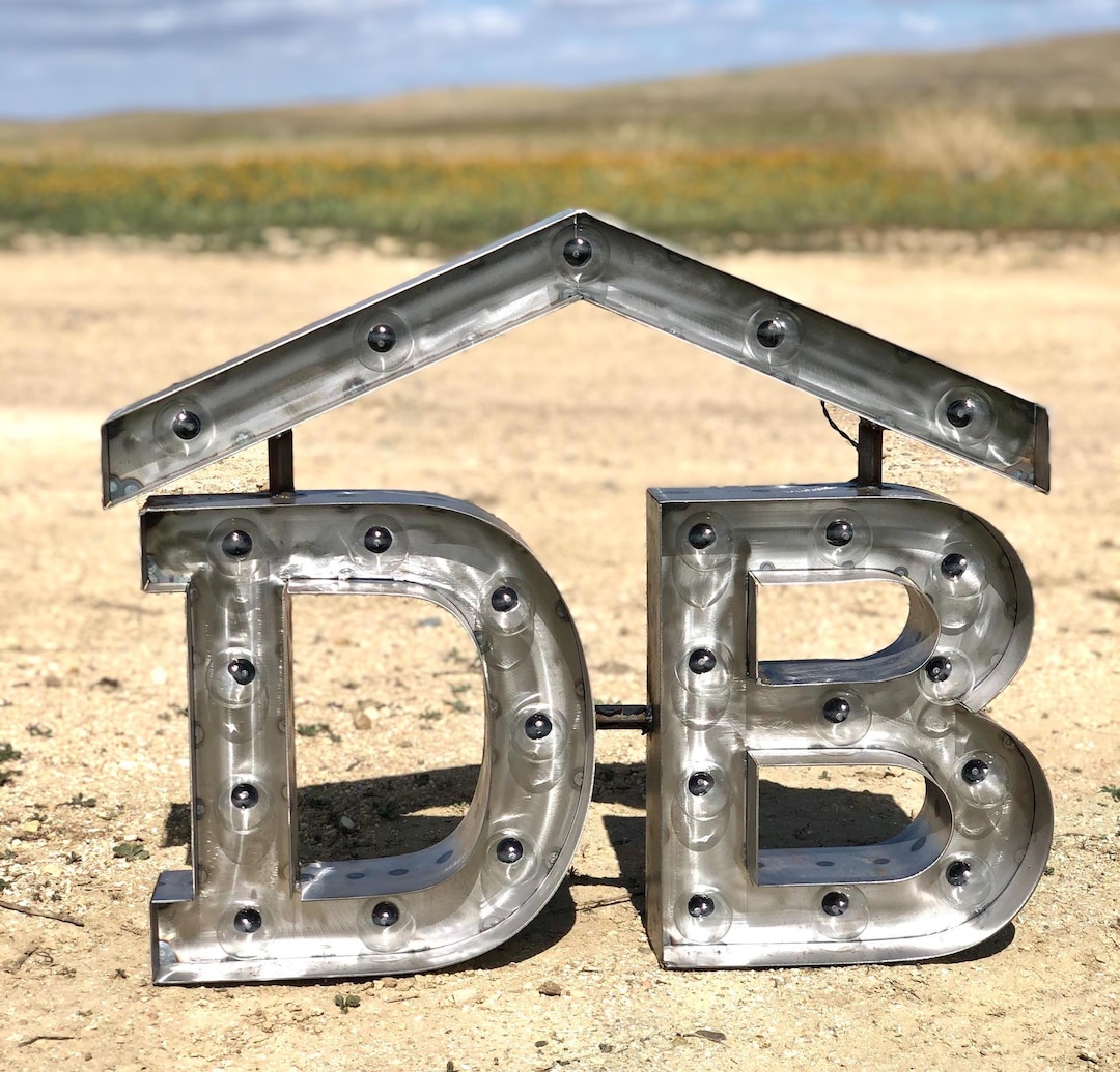 Custom Metal Marquee Light Cattle Brand Sign, Livestock Brand, Ranch ...