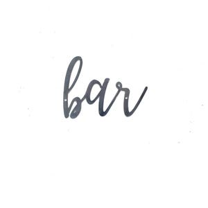 BAR Script Metal Word Wall Expressions Cursive words bar | Etsy