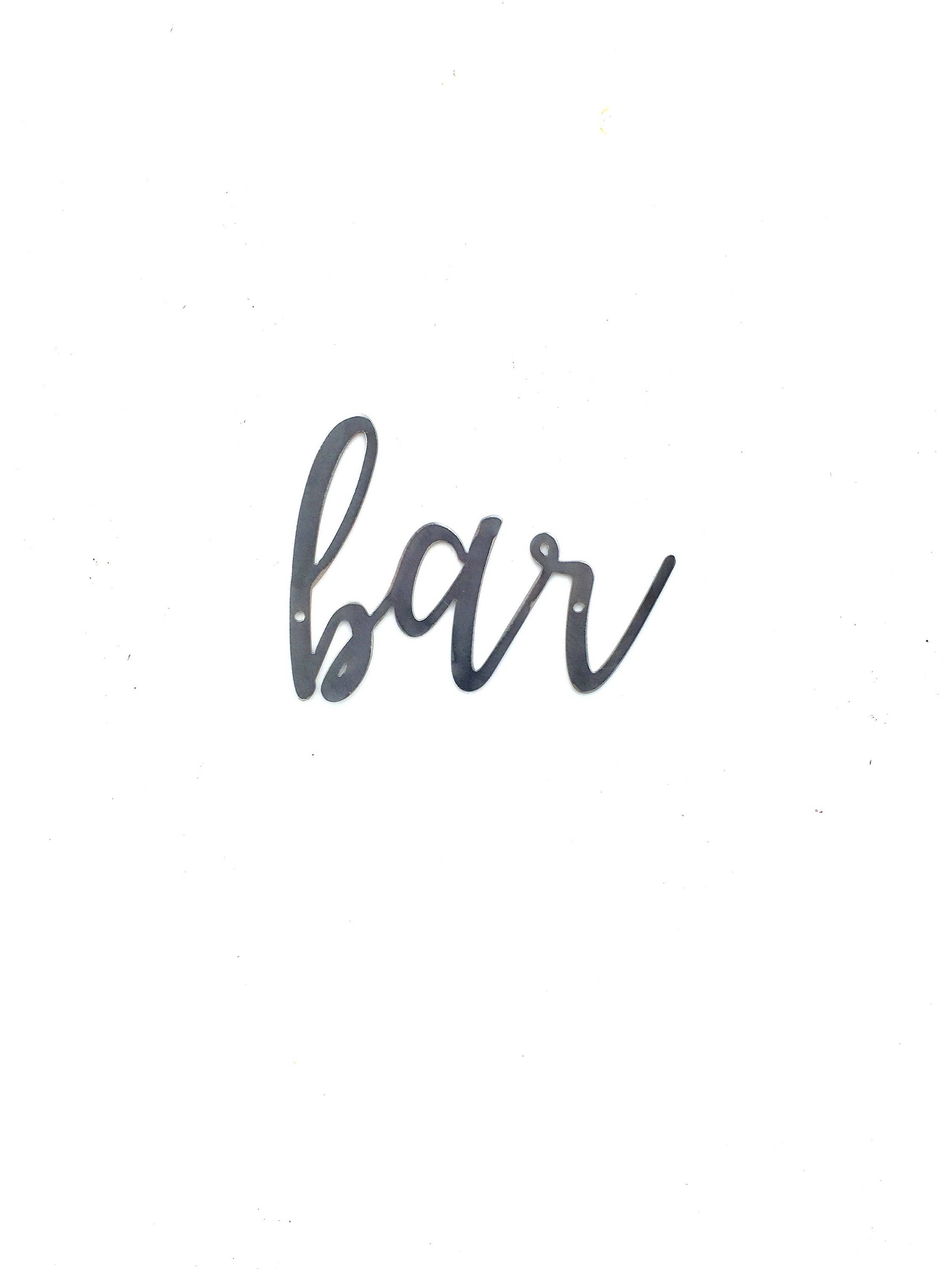 BAR Script Metal Word Wall Expressions Cursive words bar | Etsy