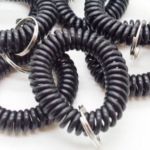 50pcs BLACK Color Soft High Quality Spring Spiral Coil Elastic Wrist ...