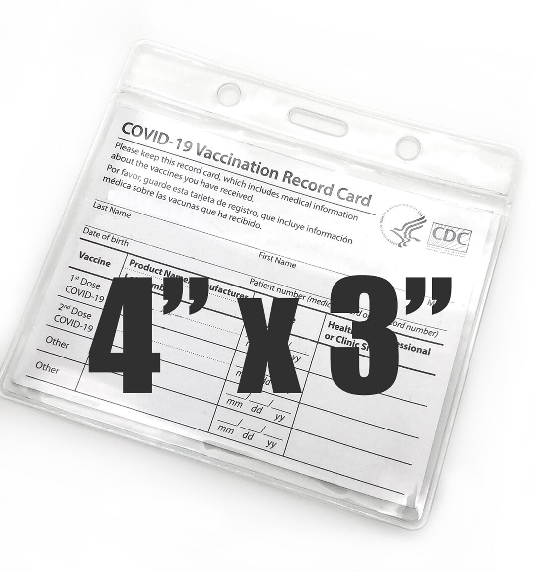 100pcs CDC Vaccination Record Card Holders 4" X 3" Badge Holders for ID ...