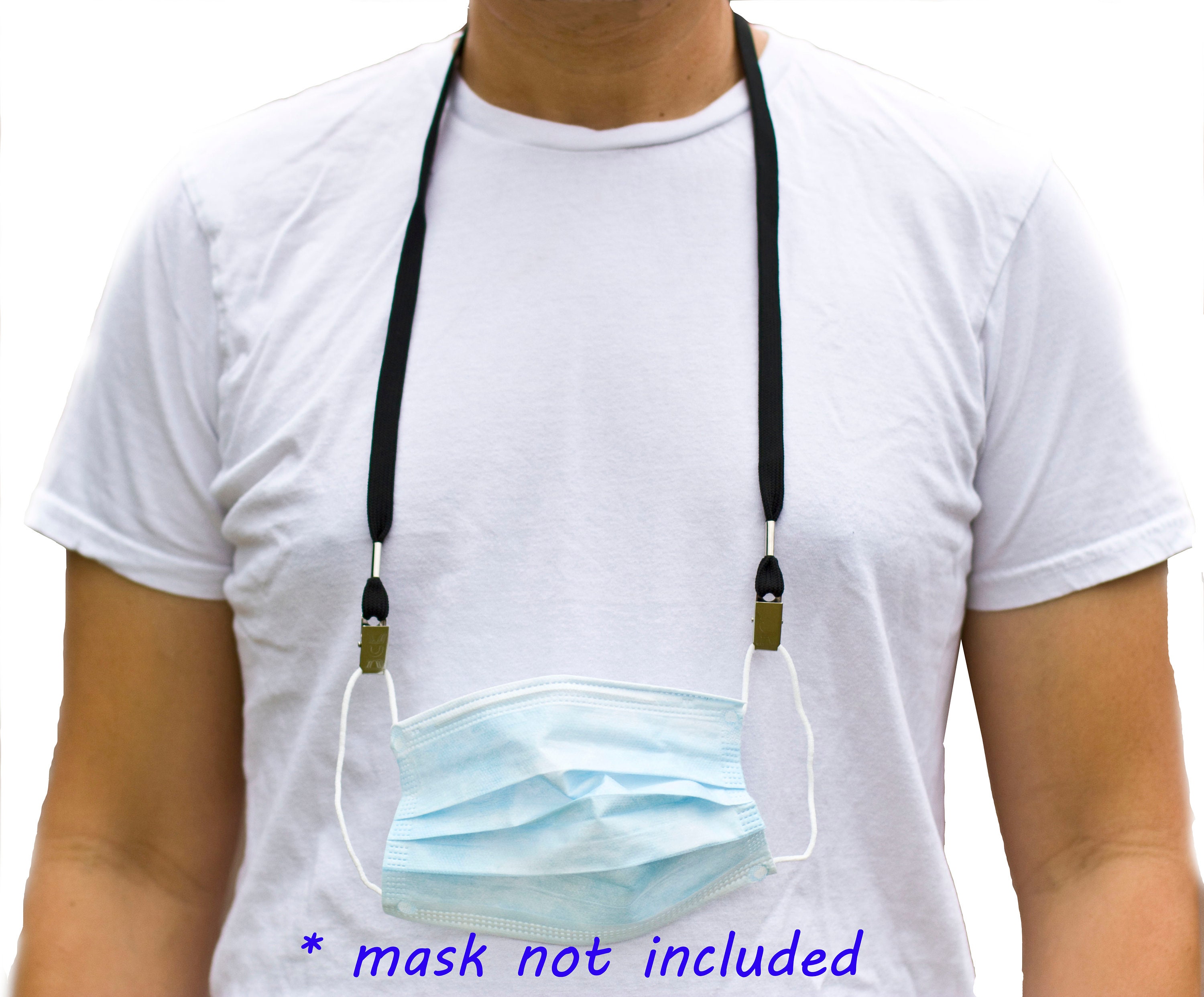 Lanyard for Your FACE MASK Easy Clip to Hang Your MASK Blue or Black ...