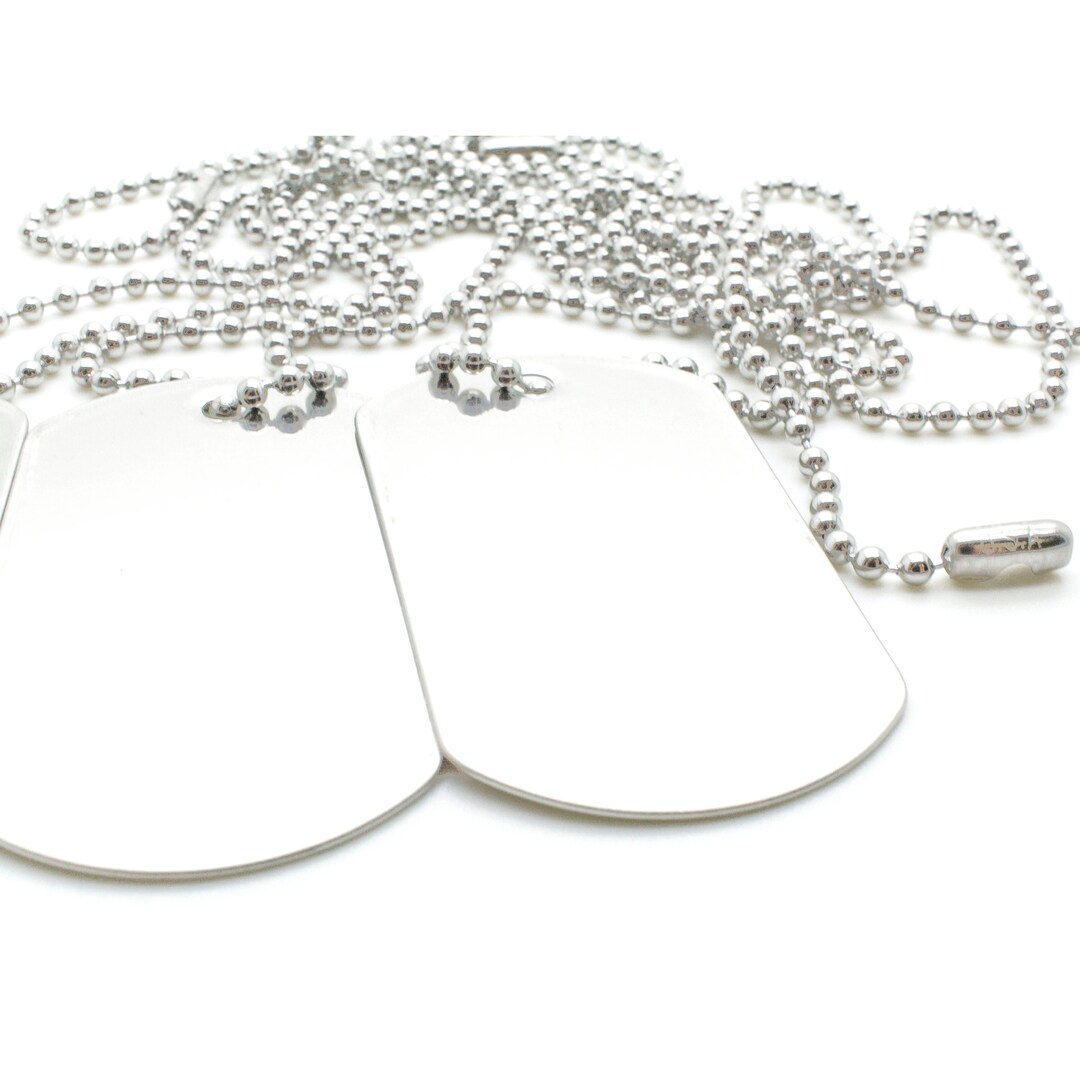40pcs COMBO Stainless Steel Military Dog Tag + 40pcs - 24" Stainless ...