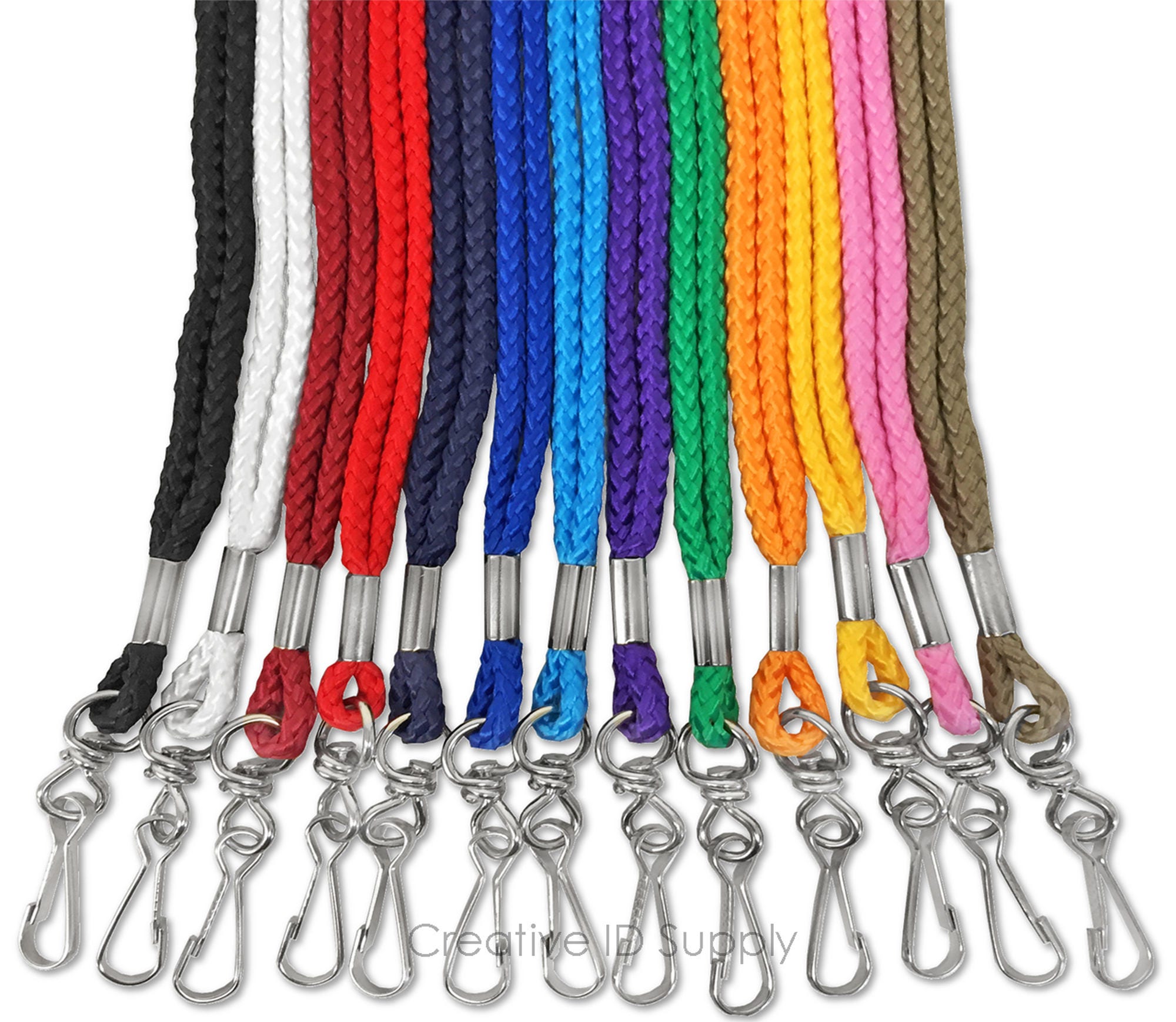 100pcs Rope ID Neck Lanyards With Swivel J Hook for ID Cards/badges - Etsy
