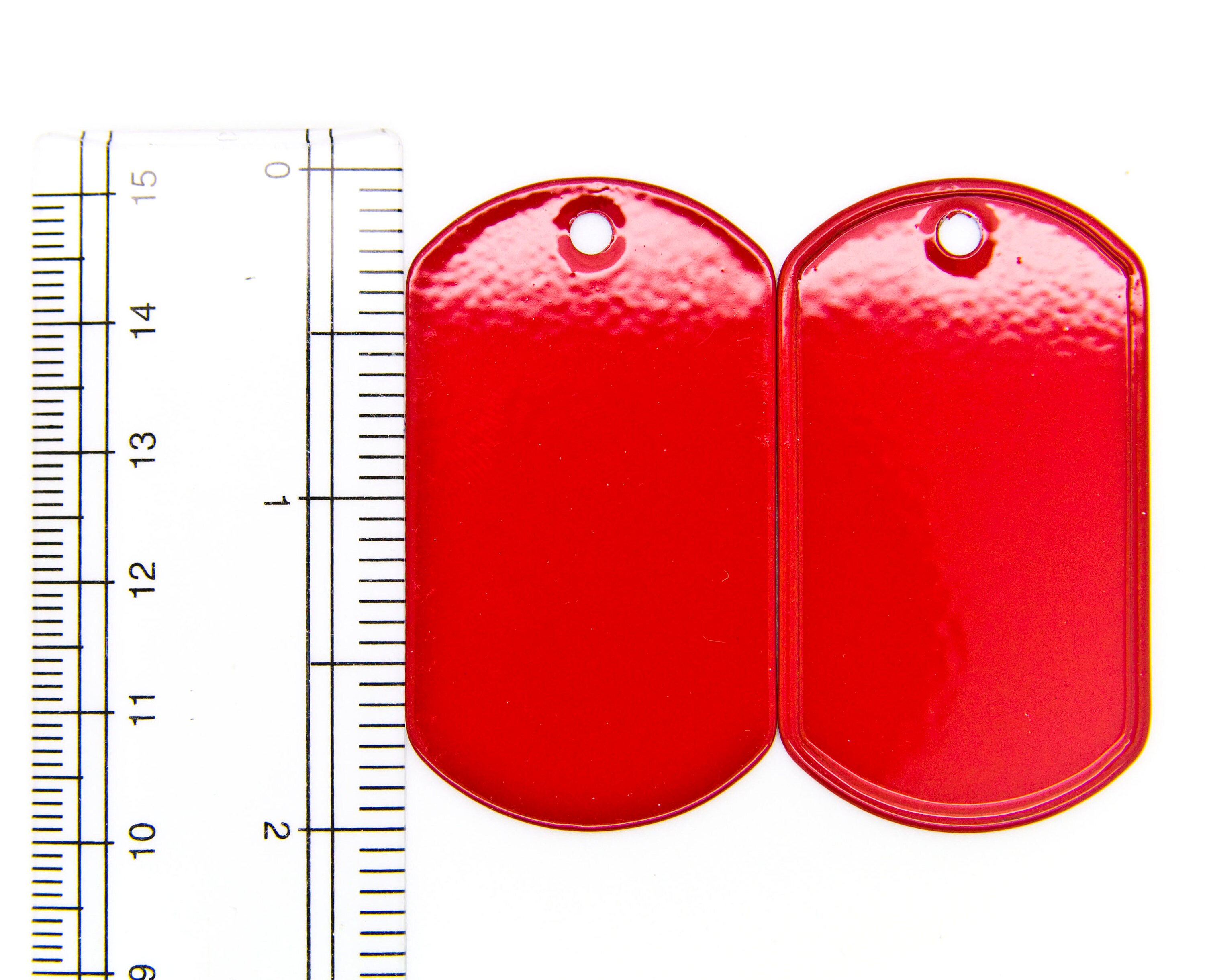Red Stainless Steel Military Spec Dog Tags by Ondepot - Pack of 100 Pcs ...