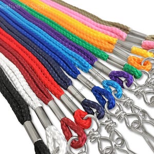 100pcs Rope ID Neck Lanyards With Swivel J Hook for ID Cards/badges - Etsy