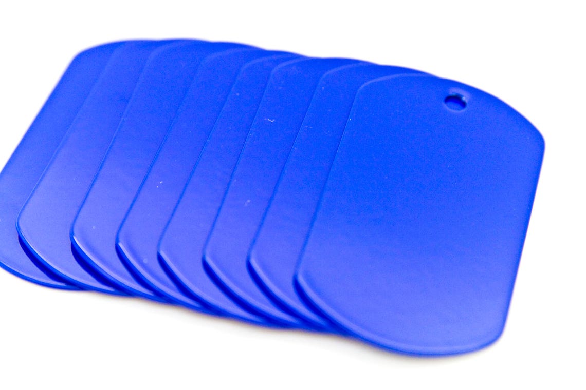 100pcs Blue Color Stainless Steel Military Spec Dog Tags Free | Etsy