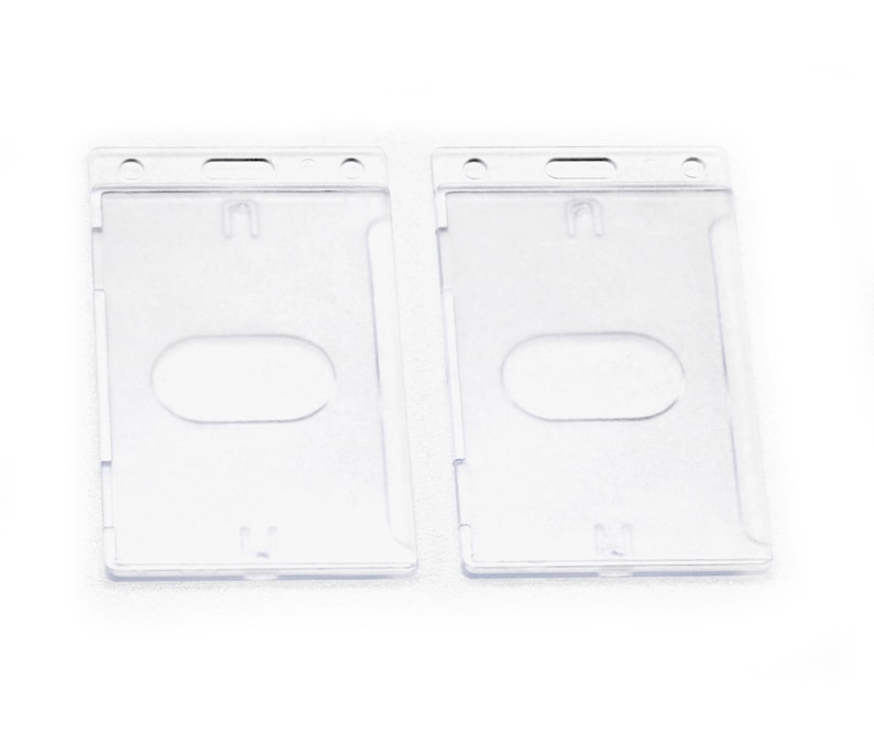 Clear Hard Plastic Rigid ID Card Badge Holder Vertical With | Etsy Sweden