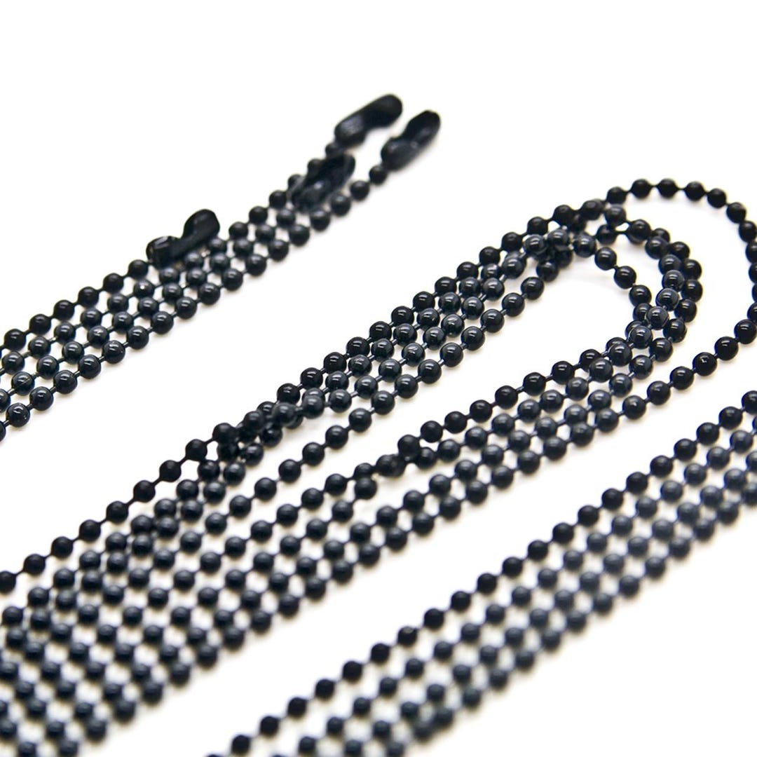 100 Pieces 2.4mm Black Epoxy Metal Ball Chain 24" Necklaces - Etsy