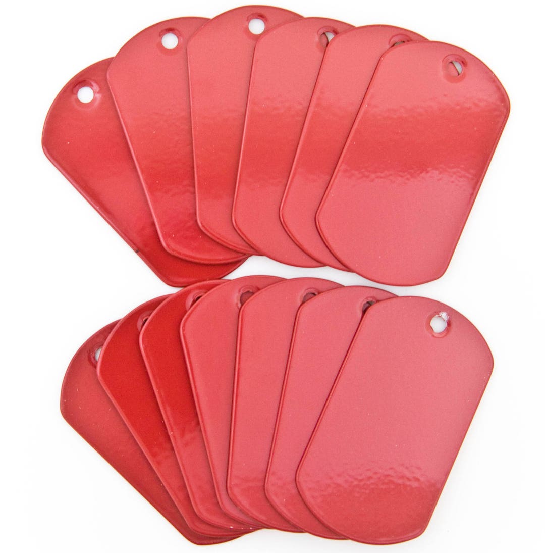 Red Stainless Steel Military Spec Dog Tags by Ondepot Pack of 100 Pcs ...