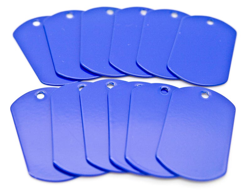 100pcs Blue Color Stainless Steel Military Spec Dog Tags Free - Etsy