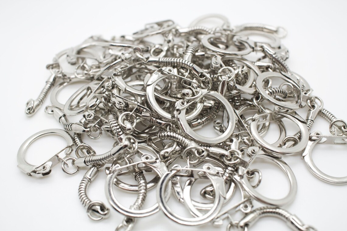 100 Key Chains Snake Chain With Snap End Jump Ring for - Etsy