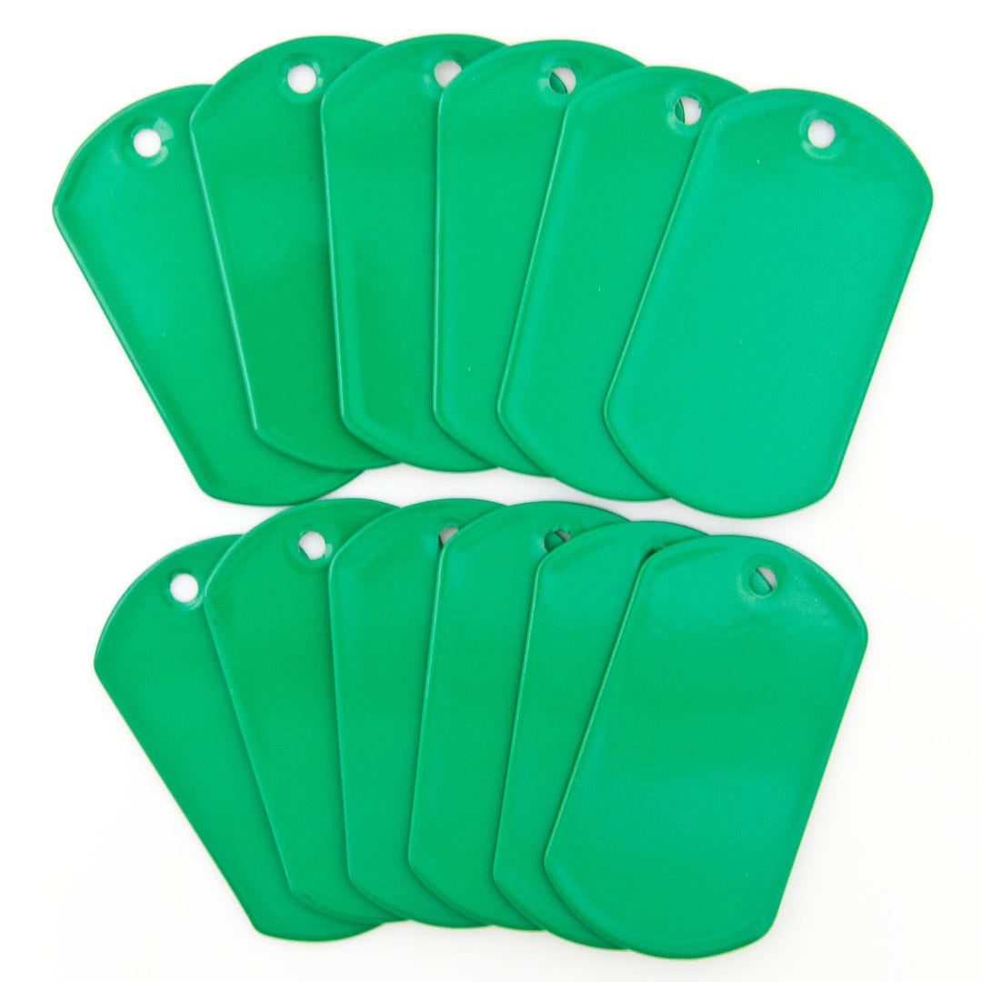 Green Stainless Steel Military Spec Dog Tags by Ondepot - Pack of 100 ...