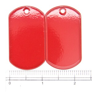 Red Stainless Steel Military Spec Dog Tags by Ondepot Pack of 100 Pcs ...
